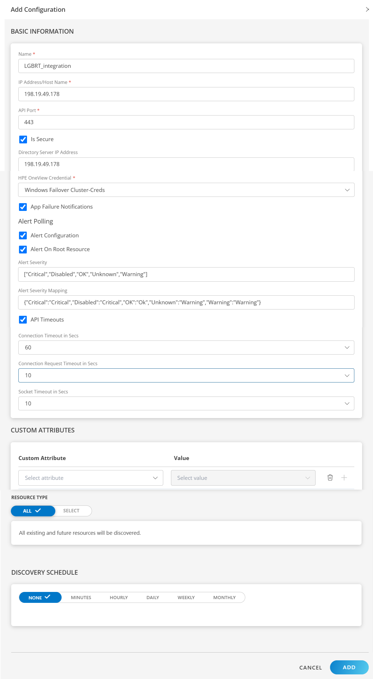 Working with HPE Oneview | OpsRamp Documentation